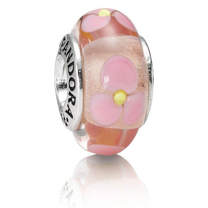 Pandora pink flower Murano glass charm, Women's Fashion, Jewelry ...
