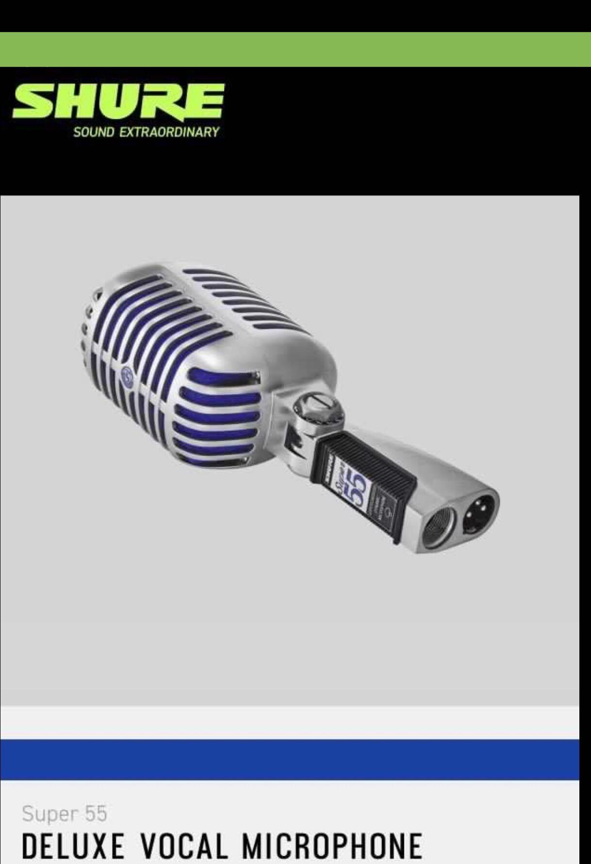 SHURE VINTAGE MICROPHONE, Audio, Microphones on Carousell