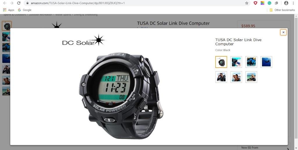 TUSA Dive Computer (Solar powered, Compass, Bluetooth etc.), Sports ...