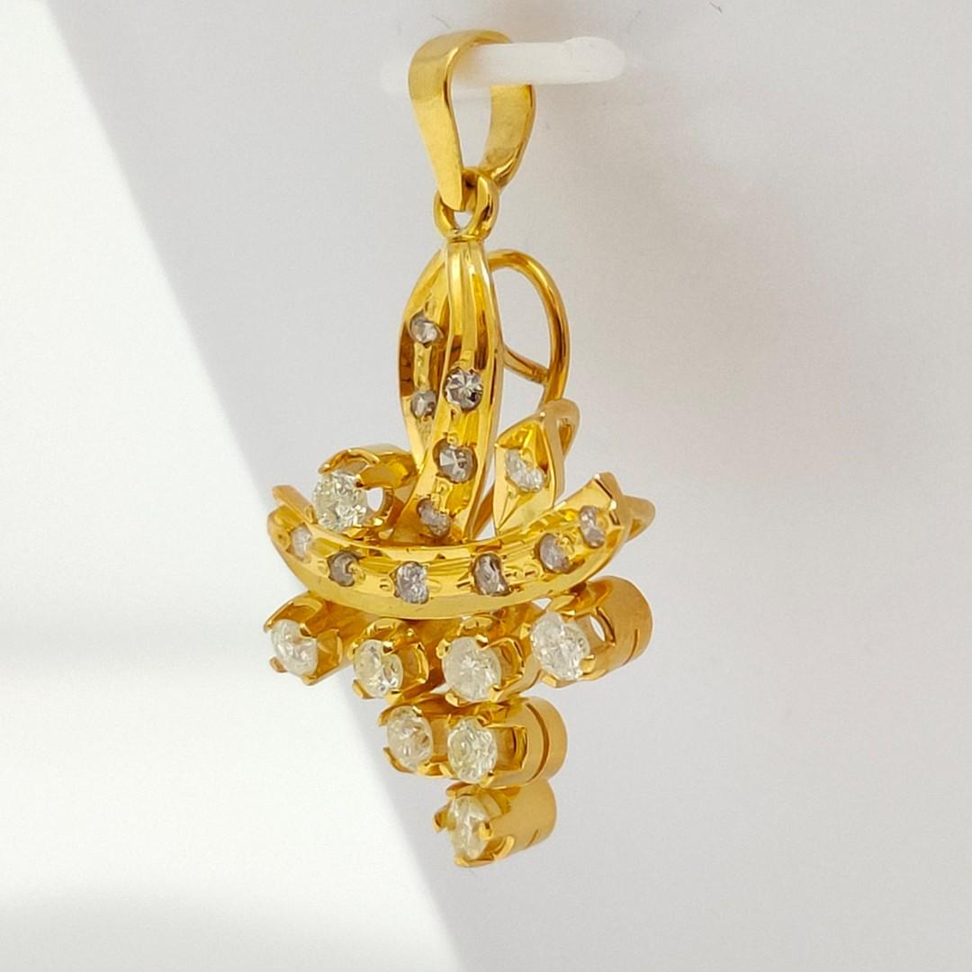 Vintage 18K gold berlian diamond pendant Peranakan Straits Chinese ...