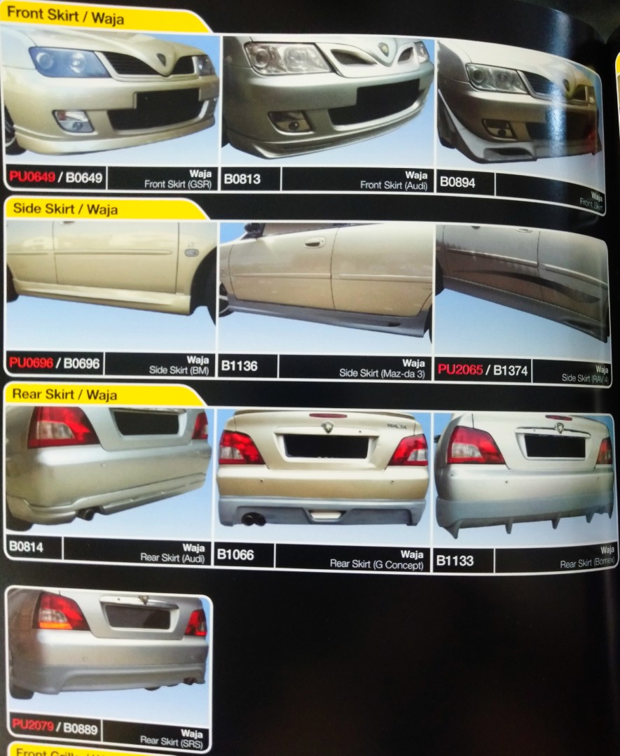 Waja bodykit front rear side skirt selection, Auto Accessories on Carousell