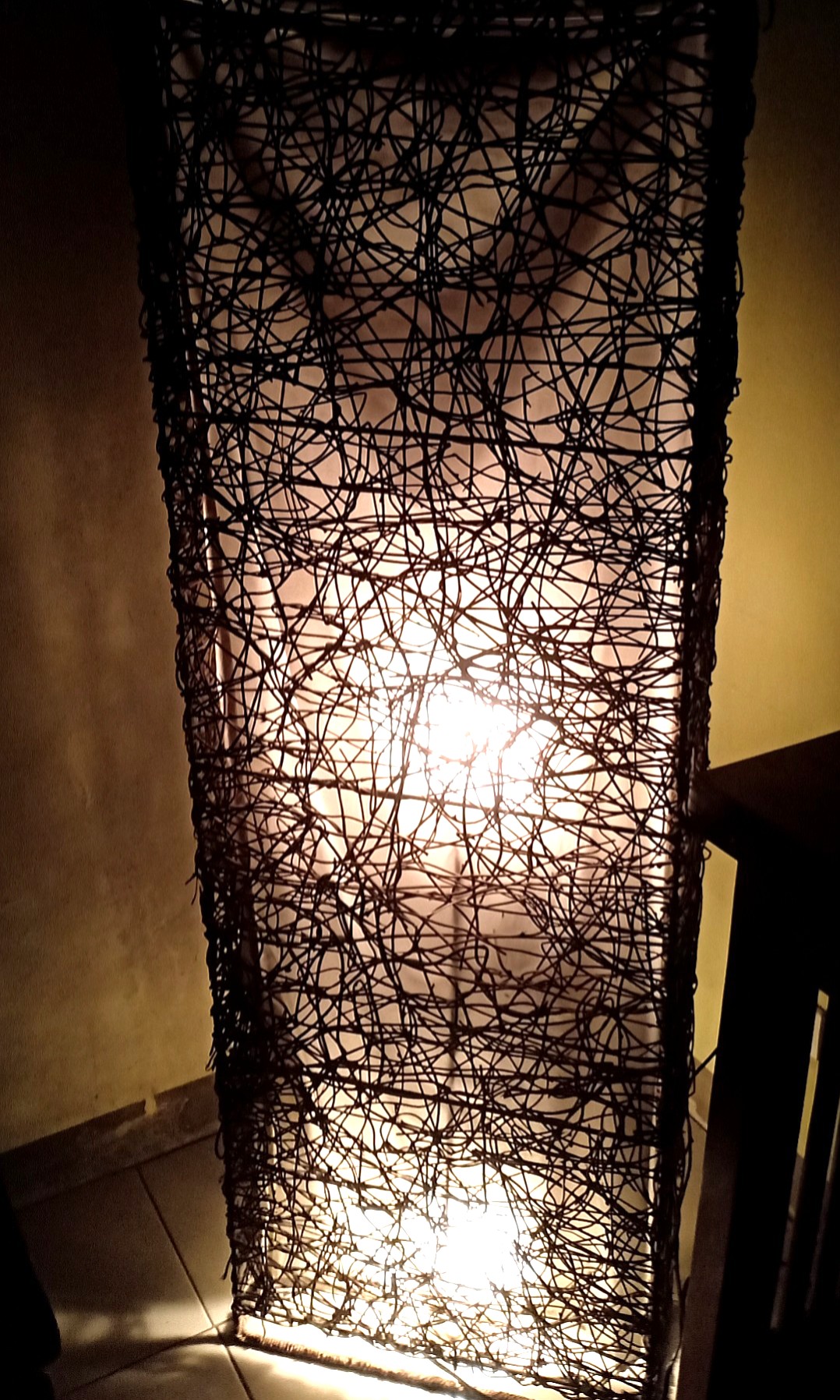 Wooden Lamp Shade Tall Twig Rectangular Shape Design Light, Furniture ...