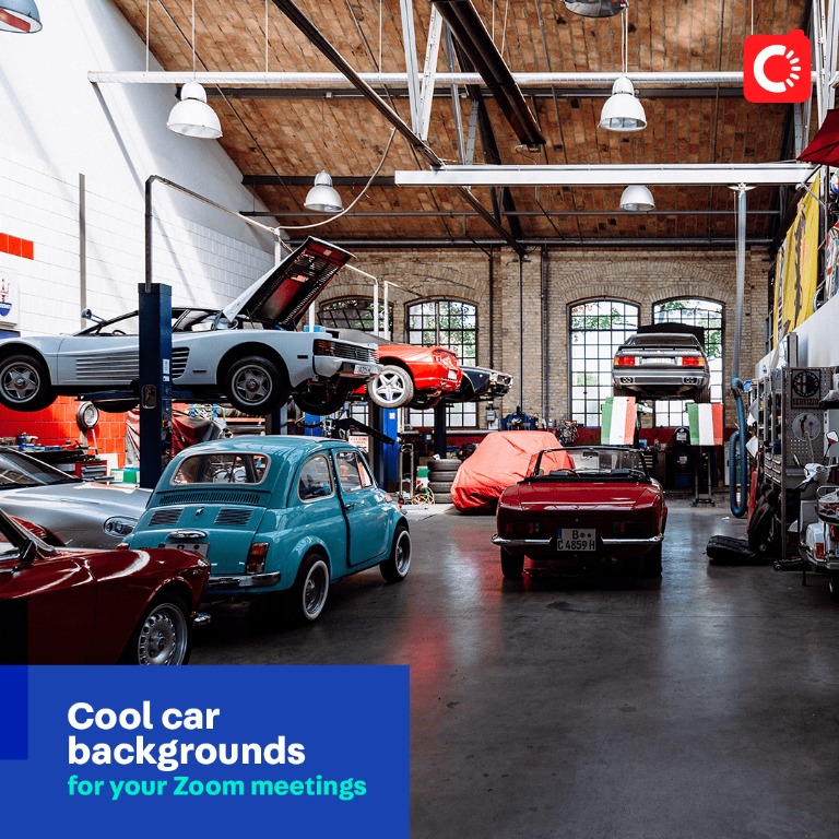 Zoom Background - Vintage Car Garage, Community on Carousell