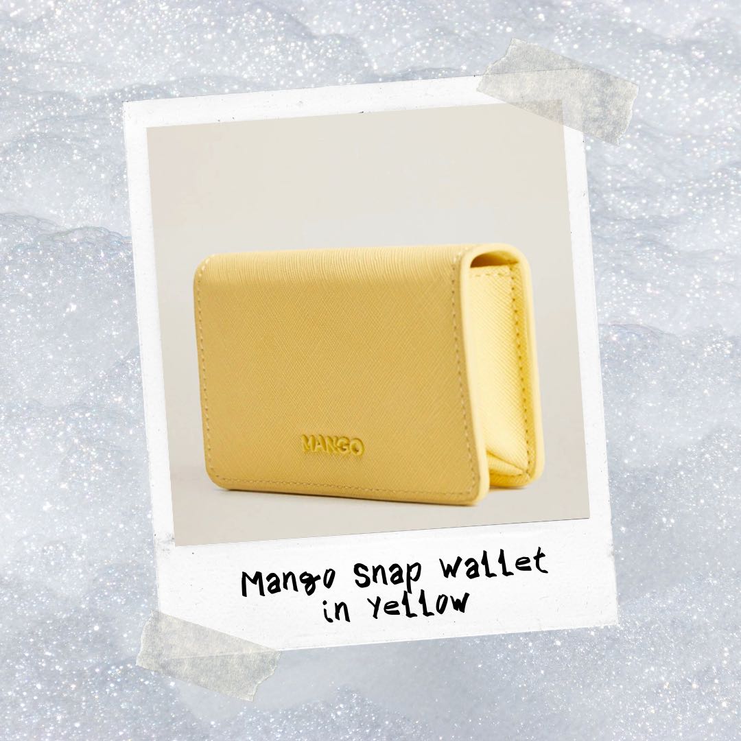 {Cammy Finds} Mango Snap Wallet in Yellow, Women's Fashion, Bags ...