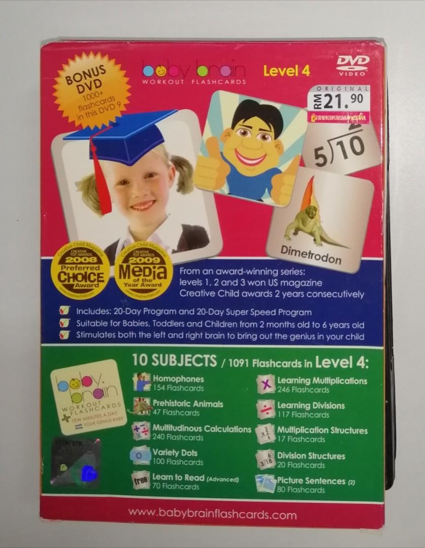 DVD : BABY BRAIN WORKOUT FLASHCARDS LEVEL 1-4 combo RM35 FREE POSTAGE ...
