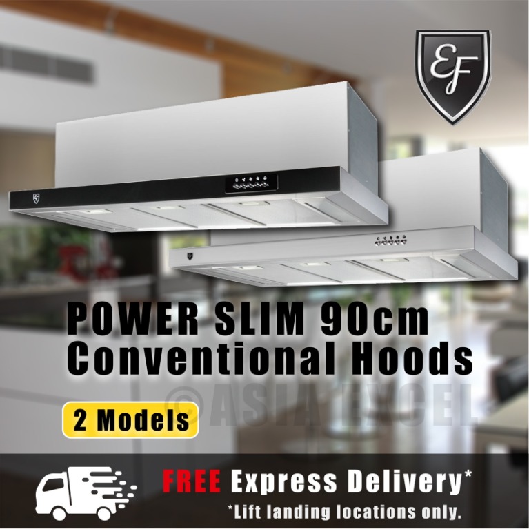 EF 90CM SEMI INTEGRATED COOKER HOOD [POWER SLIM 90 SSL/POWER SLIM 90 X/VL] - MULTI MODELS, TV ...