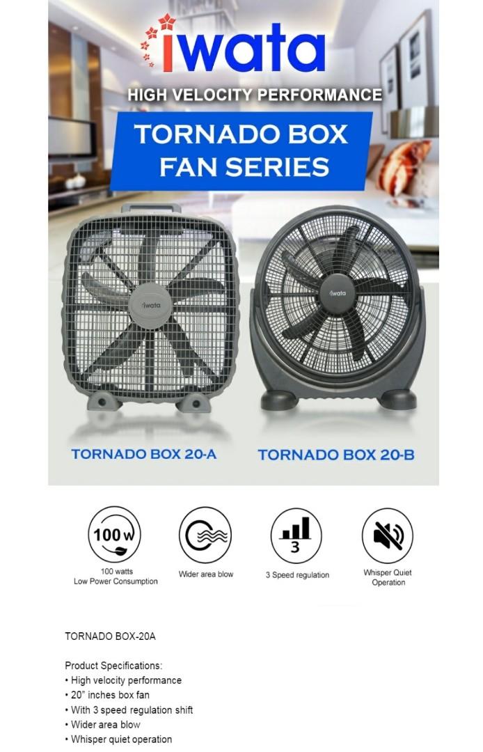 Iwata Tornado Box-20A Box Electric Fan, Furniture & Home Living ...