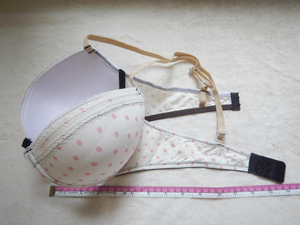 MY 大 BRA Size 38C/85C 粉紅色圓點 ~白色性感Lace邊~舒適肩帶~鋼圈~立體無縫罩杯~時款舒適性感胸圍 $49 (免郵費 ...