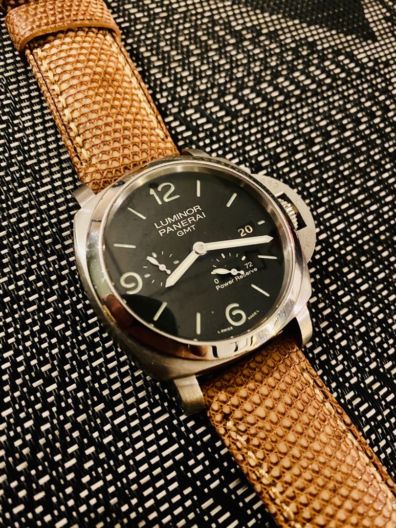 Pre Owned Panerai Luminor Marina GMT PAM 321 Black Dial Automatic Steel ...