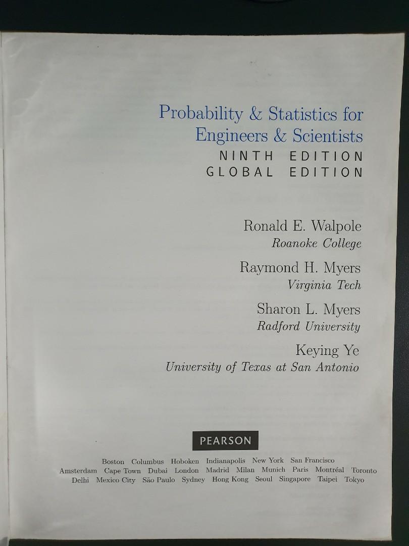 Probability & Statistics for Engineers & Scientists (9th edition ...