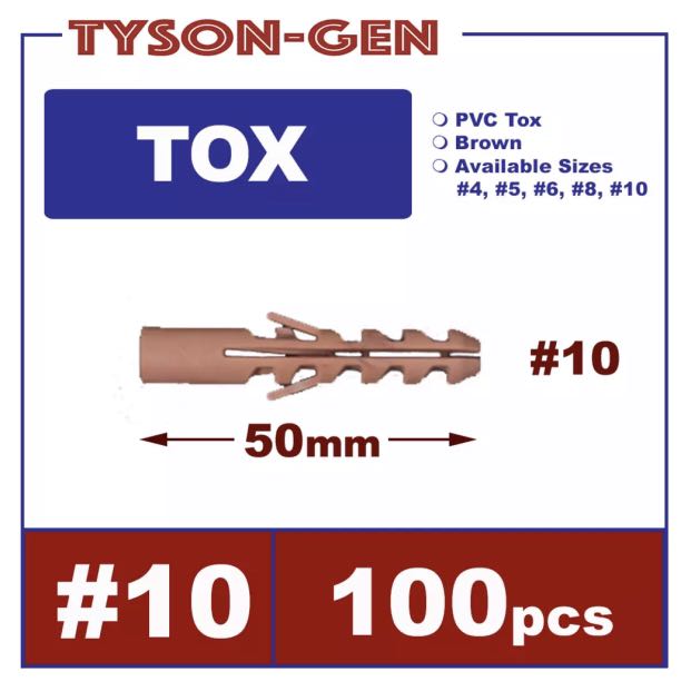 Tox Wall Plug (#4 #5 #6 #8 and #10) 100 pieces, Commercial & Industrial ...