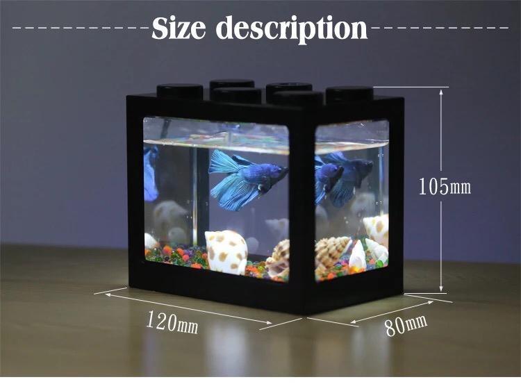 Betta Fish building block fish tank with LED Light, Pet Supplies, For ...