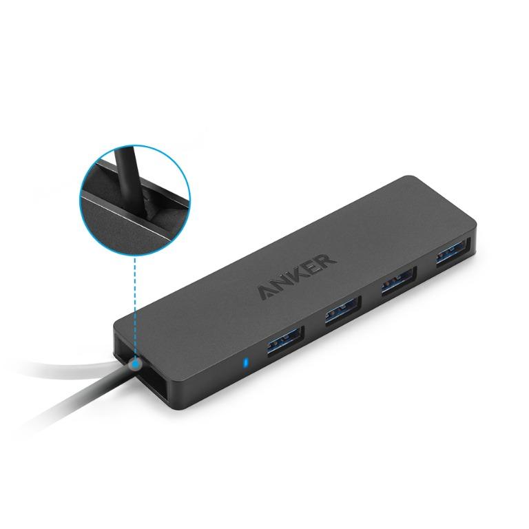 [BNIB] Anker Ultra Slim 4-Port USB 3.0 Data Hub with USB 3.0 Extension ...