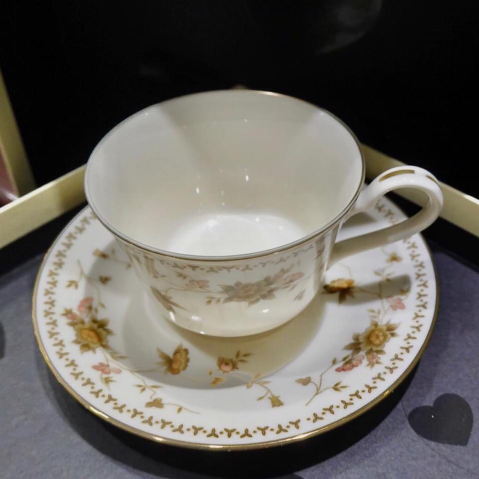Drinkware Noritake Ivory China Marqui Tea Cups and Saucer Set of 4 Made ...