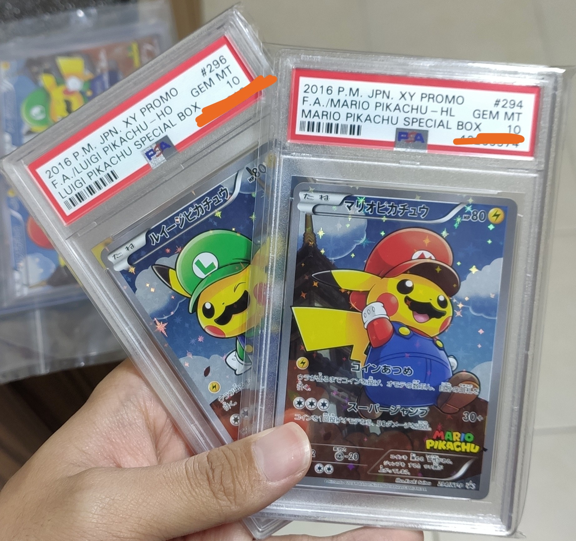 Mario Pikachu x Luigi Pikachu PSA 10 Gem Mint Pokemon, Hobbies & Toys, Toys & Games on Carousell