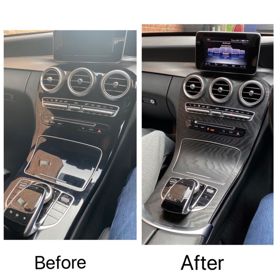 Original Mercedes Black Ash Wood Console for C-Class W205, GLC-Class ...