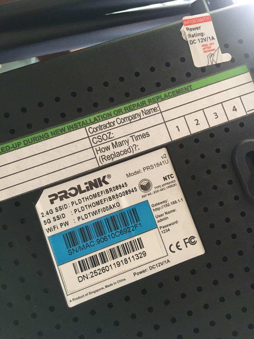 PLDT Prolink Wireless Modem Router, Computers & Tech, Parts ...