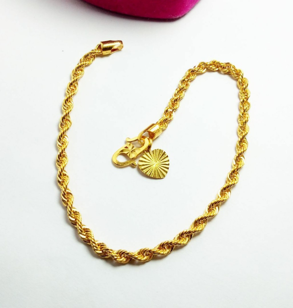 Rantai Tangan Emas 916 Original (16.8cm), Women's Fashion, Jewelry ...