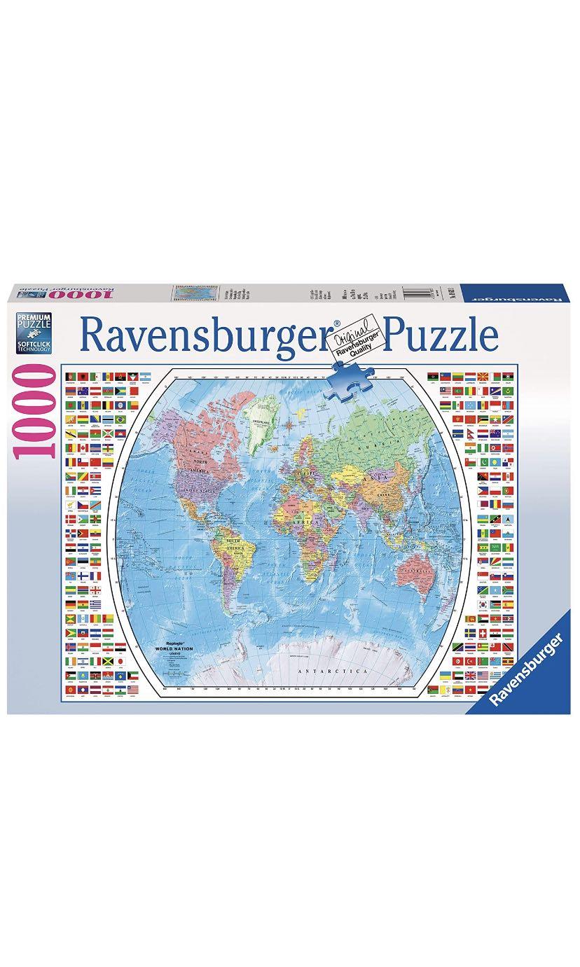 Ravensburger Political World Map 1000 piece Jigsaw Puzzle, Hobbies ...
