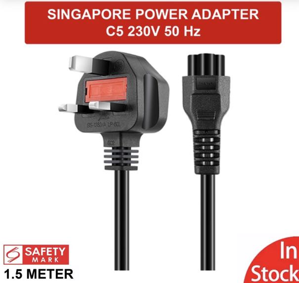 【Available】 Safety Mark Power Plug to C5 Lead 1.5M British power plug ...