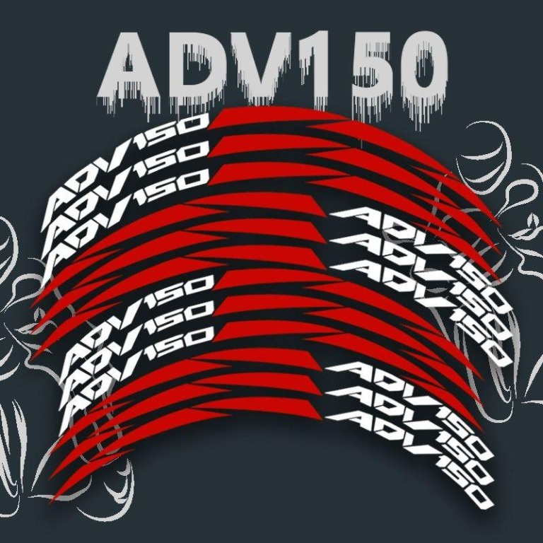 ADV150 rim sticker set decal ADV 150 HONDA, Motorcycles, Motorcycle ...