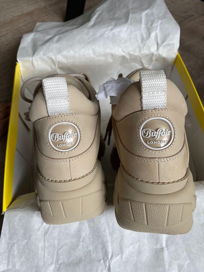 Buffalo London Classic Kicks Sneakers in Cream, Women's Fashion ...