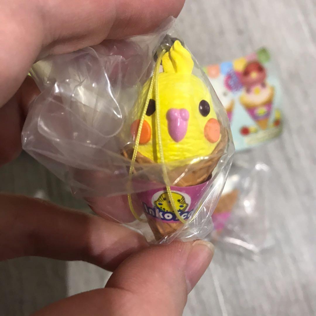 Cockatiel Parakeet Ice Cream Cone Keychain Gashapon, Hobbies & Toys ...