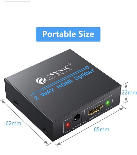 eSYNiC 2 way HDMI Splitter, Computers & Tech, Parts & Accessories ...