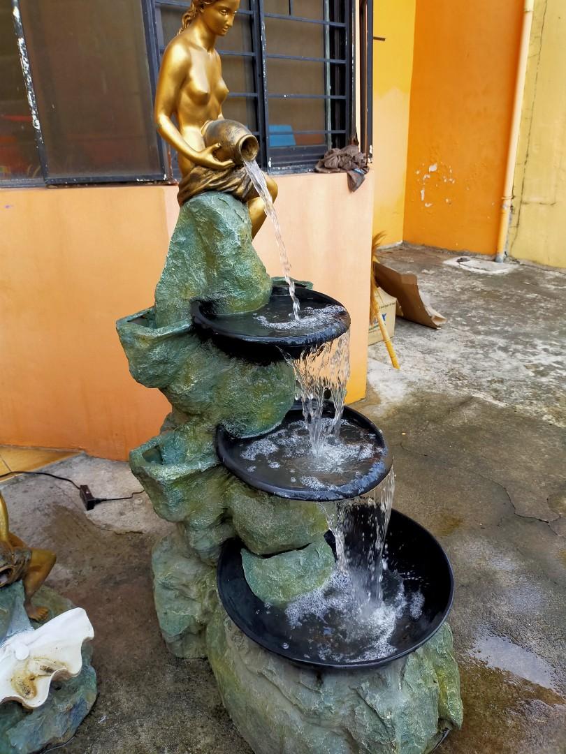 Greek Goddess Fiber Glass Water Fountain, Furniture & Home Living, Home ...