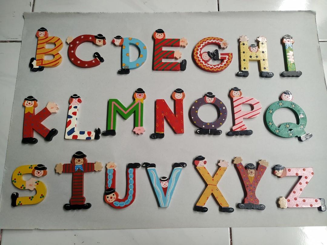 Huruf kayu - wooden alphabet letters, Desain & Kerajinan Tangan, Alat ...