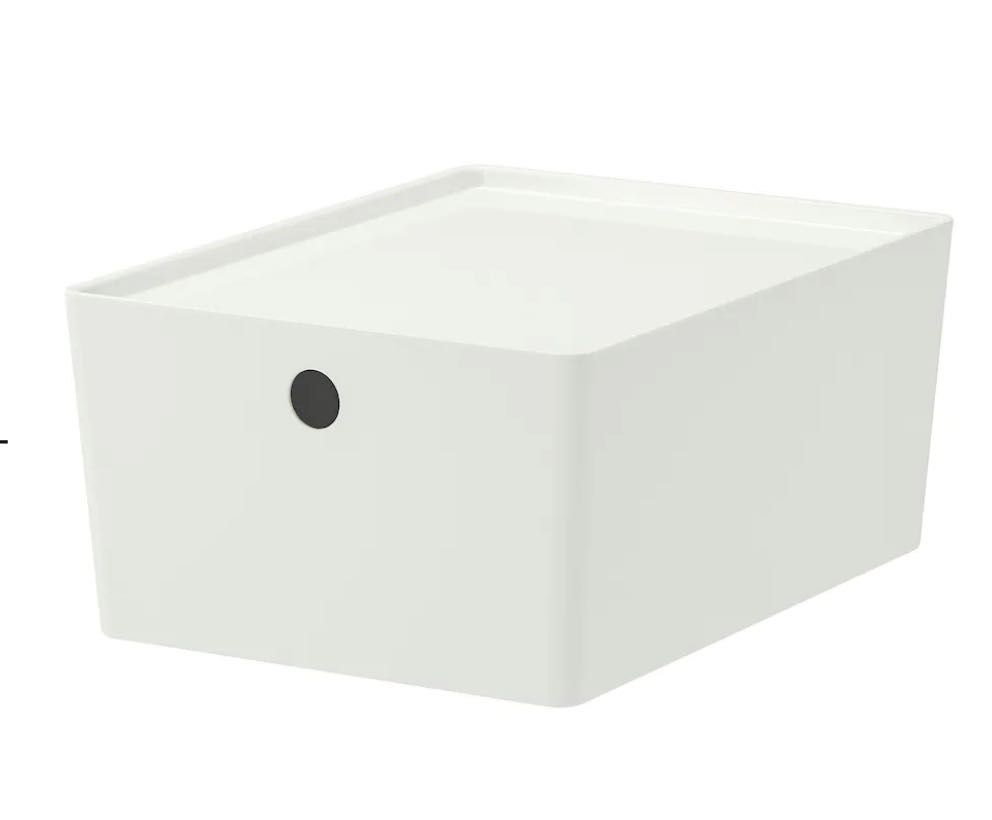 Ikea white storage box with lid, Furniture, Shelves & Drawers on Carousell