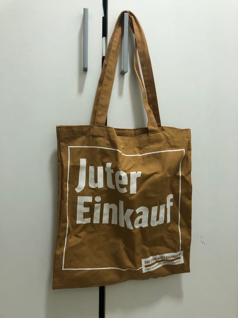 Juter Einkauf Mustard tote bag, Women's Fashion, Bags & Wallets, Tote ...