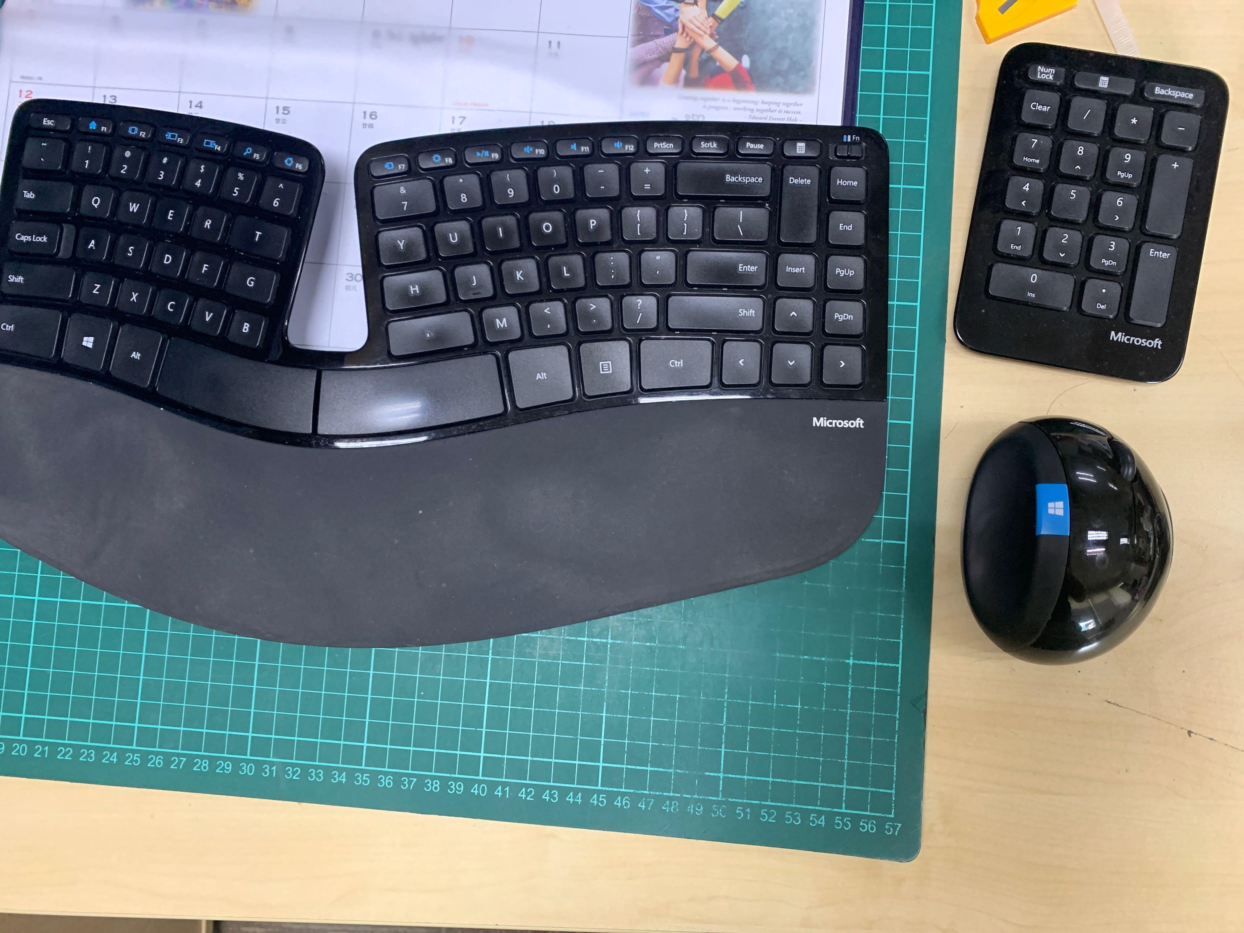 Microsoft Wireless Sculpt Ergonomic Desktop, keyboard mouse and keypad ...