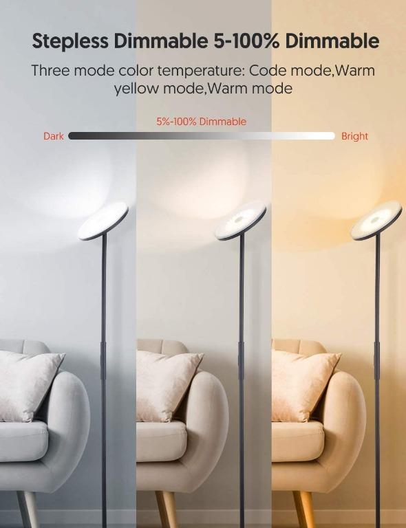 Smart Floor Lamp, Floor lamps for living room, Sky LED Torchiere Smart ...