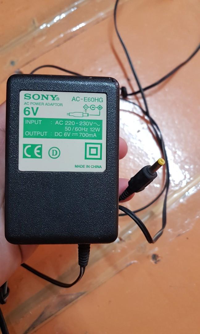 Sony adapter dc 6v 700Ma model Ac E60HG, Computers & Tech, Parts ...