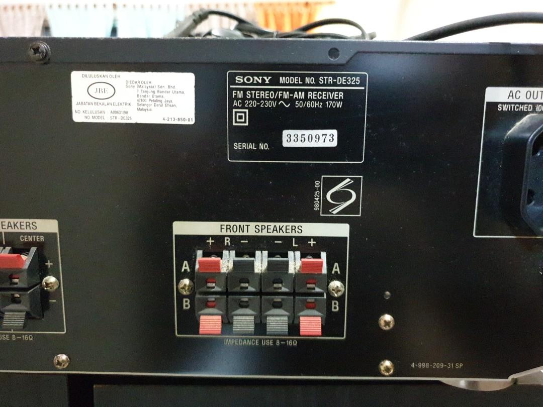 Sony Audio / Video Control Center STR-DE325 With 2 Speakers Sony SS-X5S ...