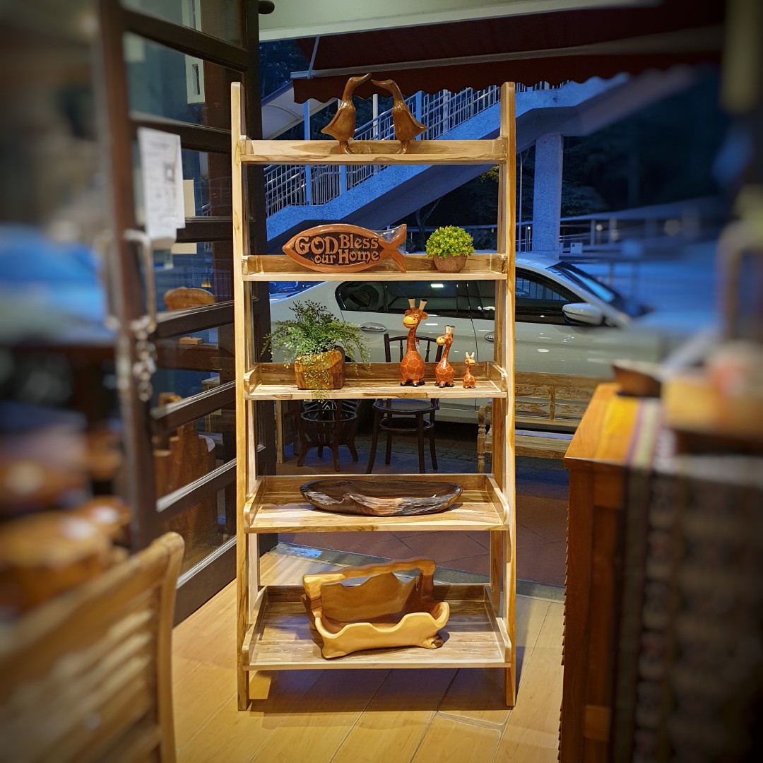 Teak Book shelf / Teak Display Shelf (White Wash), Furniture & Home ...