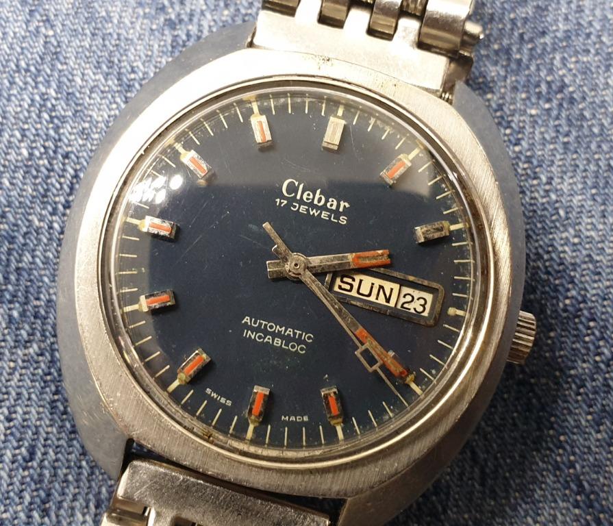Vintage Clebar Blue Dial Mechanical Automatic Watch, Women's Fashion ...