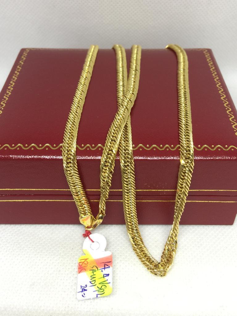 18K Saudi Gold Chain Japan Style 10 Cut VVSPL, Women's Fashion, Jewelry ...