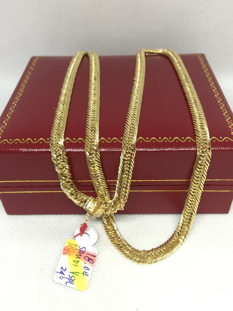 18K Saudi Gold Chain Japan Style 10 Cut VVSPL, Women's Fashion, Jewelry ...