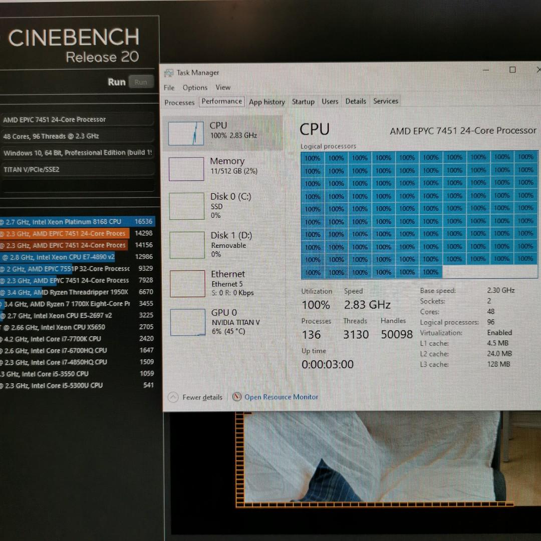 AMD EPYC Workstation, Dual EPYC 7451, 48 Cores 96 Threads, 512GB RAM ...