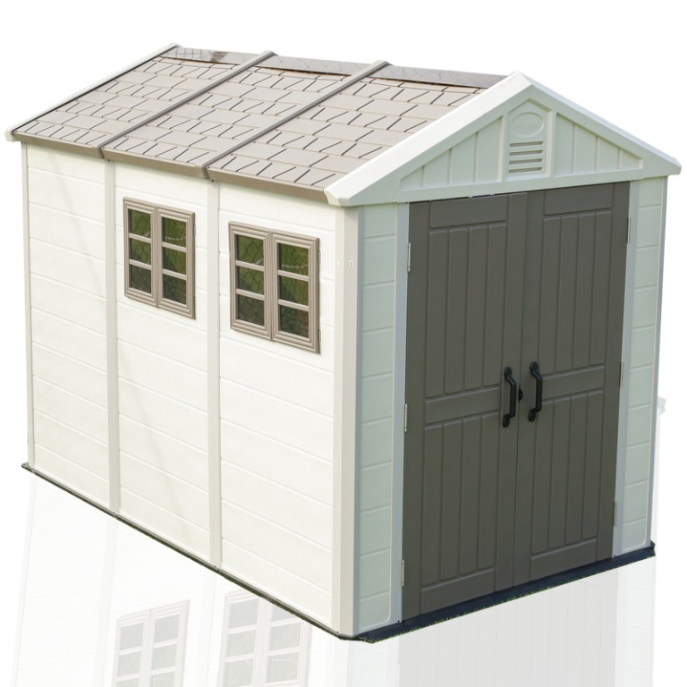 [LARGE] MARRON PLASTIC STORAGE GARDEN SHED , Furniture & Home Living ...