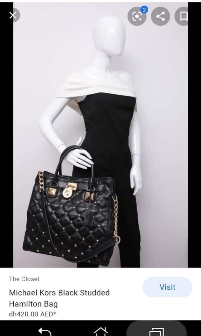 Michael kors large hamilton studded quilted bag, Women's Fashion, Bags & Wallets, Purses ...
