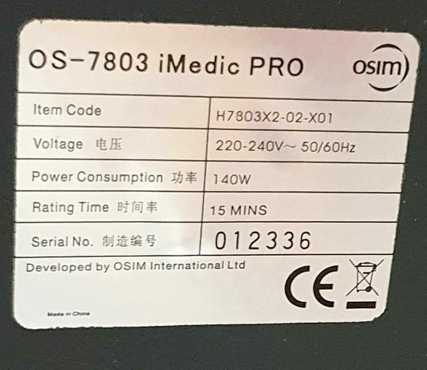 OSIM MASSAGE CHAIR OS-7803 iMEDIC PRO, Furniture & Home Living ...