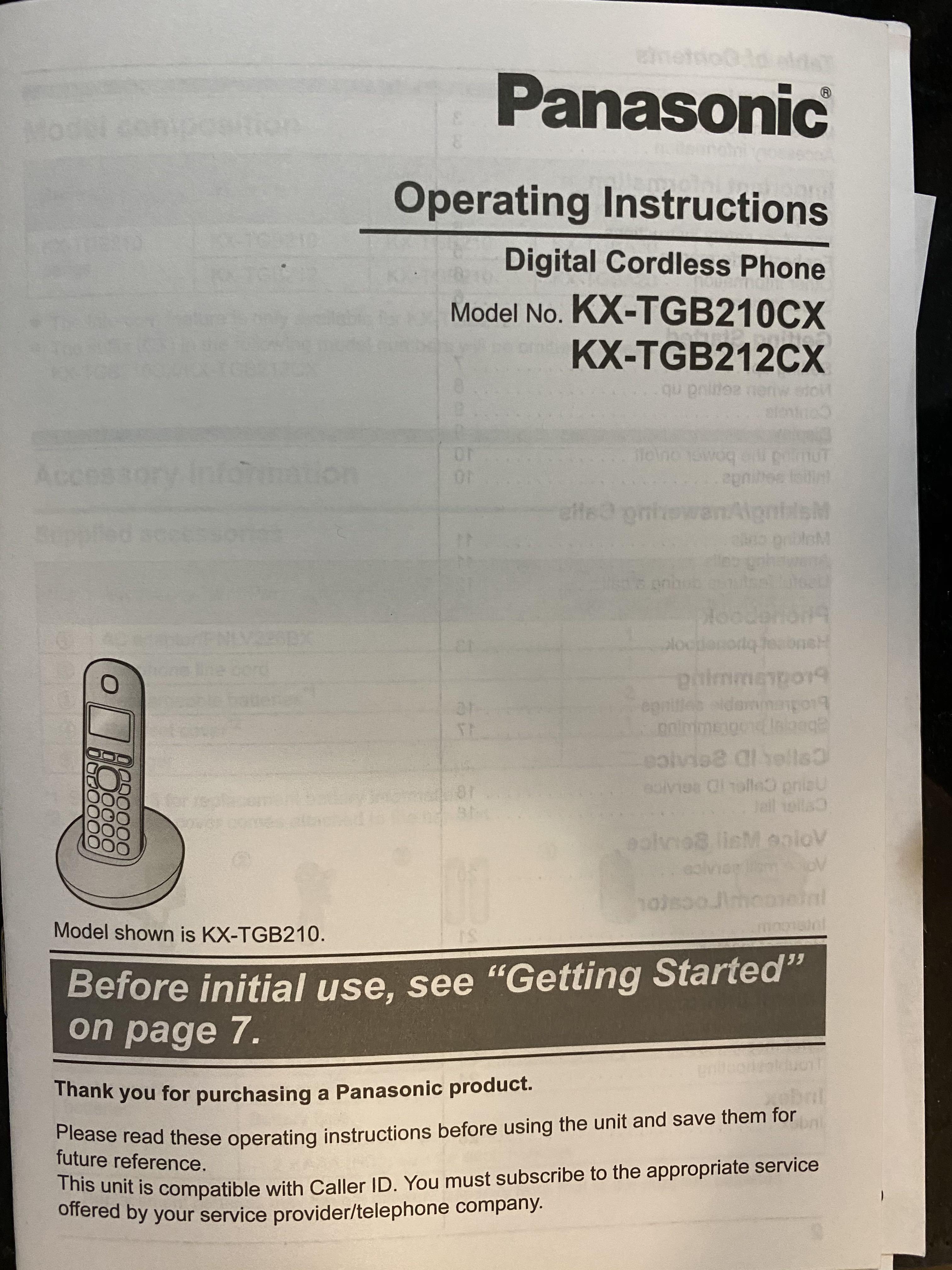 Panasonic Digital Cordless Phone Duo, Audio, Voice Recorders on Carousell