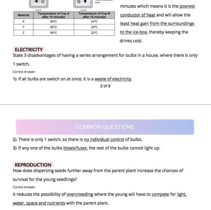 [POPULAR DEMAND] PSLE Science Common Questions + Answers (revision ...