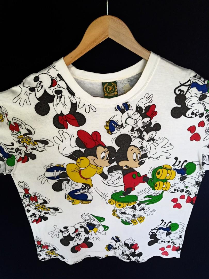 T shirt Vintage Bootleg Mickey Mouse & Minnie Over Print, Men's Fashion ...