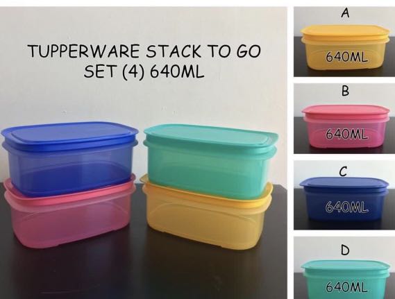 Tupperware Stack to Go (1)640 ml, Furniture & Home Living, Kitchenware ...