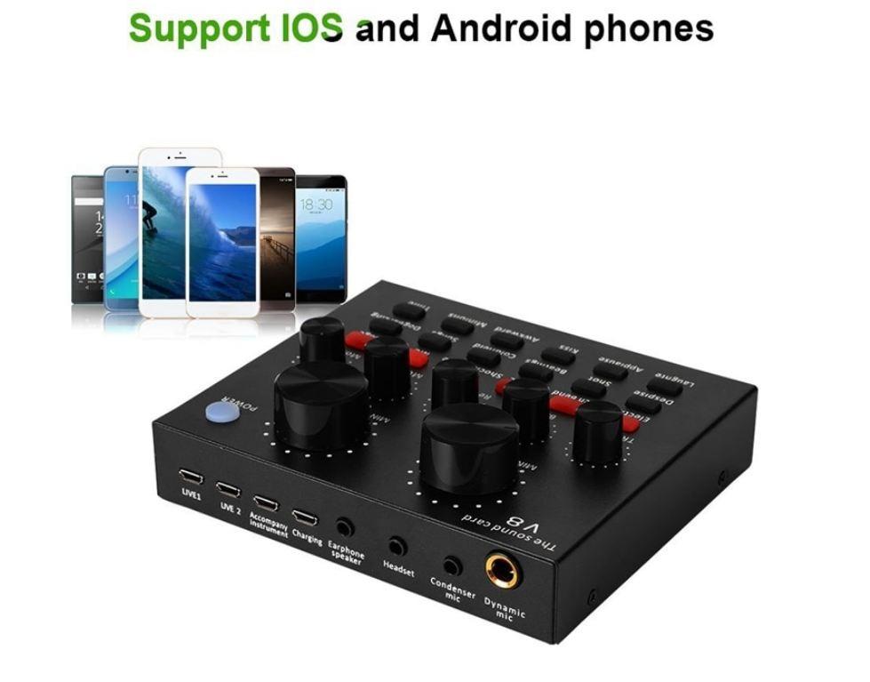 V8 Bluetooth Sound Card Audio Set Interface External Usb Live ...