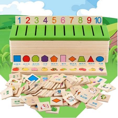 Wooden Classification Box Pattern Matching Classify Baby, Babies & Kids ...